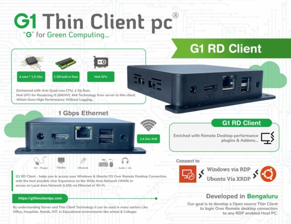 G1 RD Client | Remote Desktop thin client for office & education